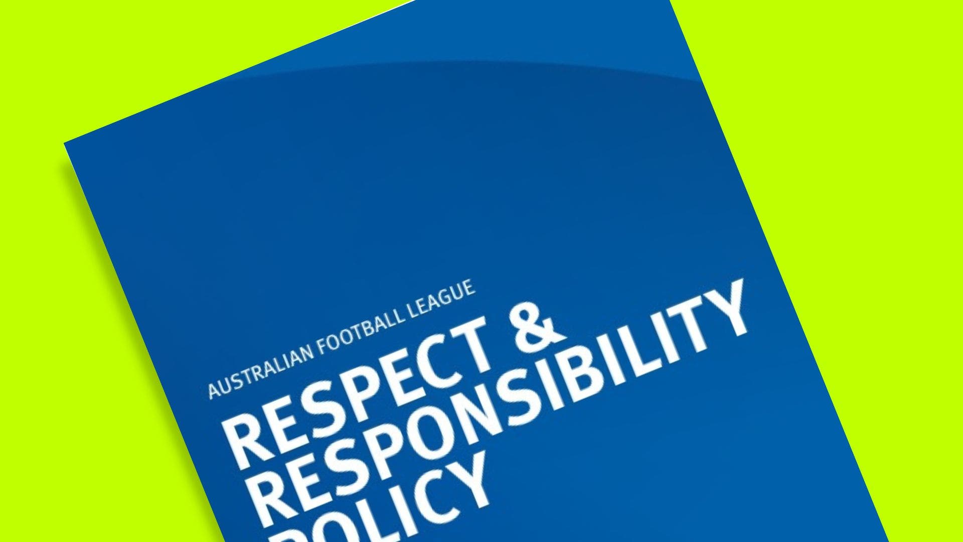 Respect and Responsibility Policy - Play AFL