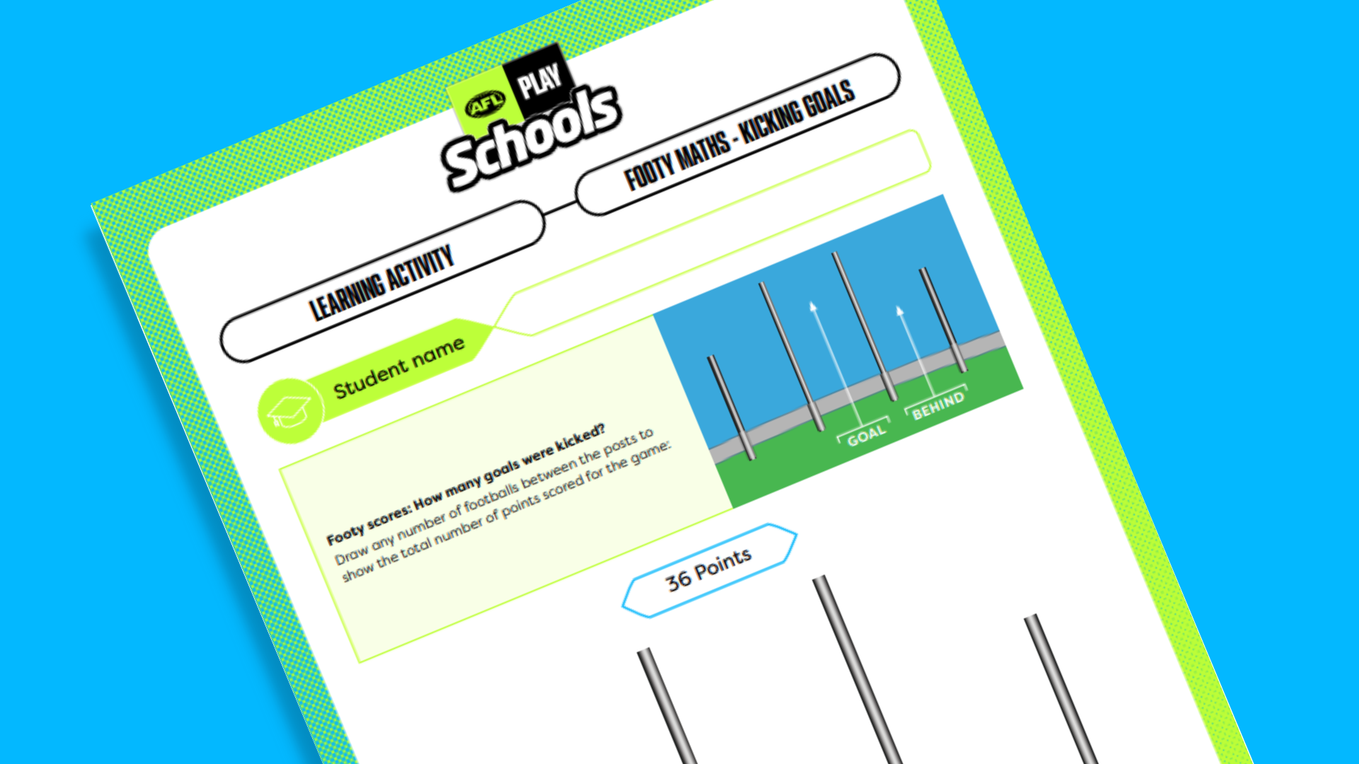 Footy Maths (Kicking Goals) - Stages 2 & 3 - Play AFL
