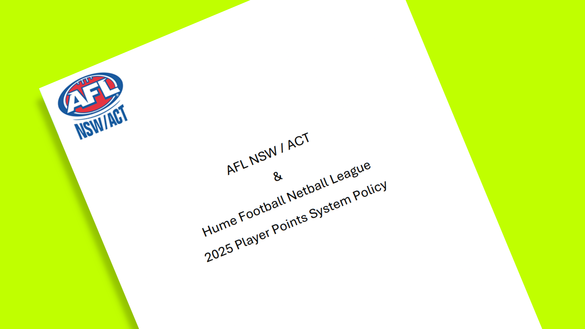 Hume FL Points System Policy - Play AFL