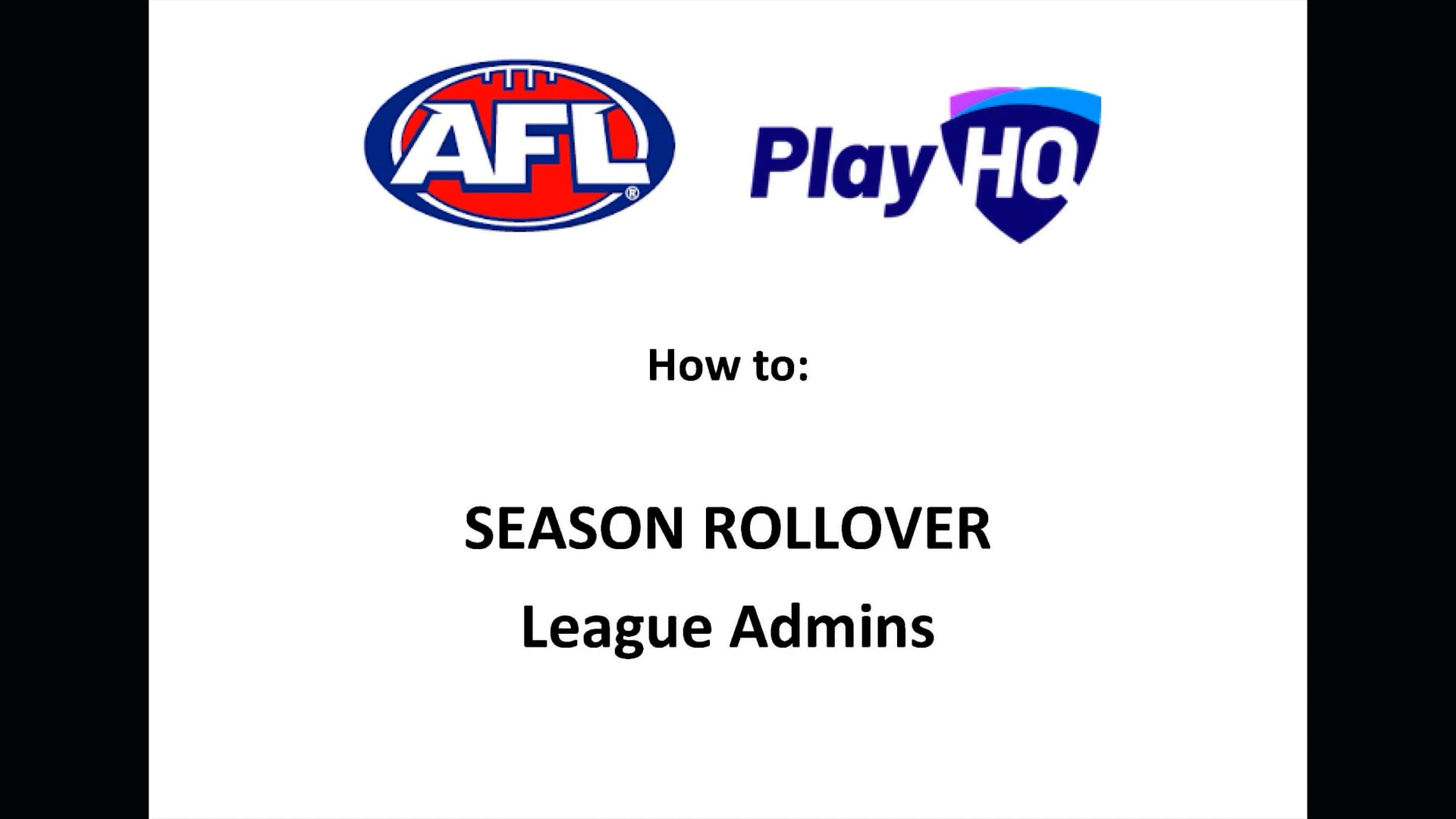 PlayHQ - Season Rollover - League Admins - Play AFL